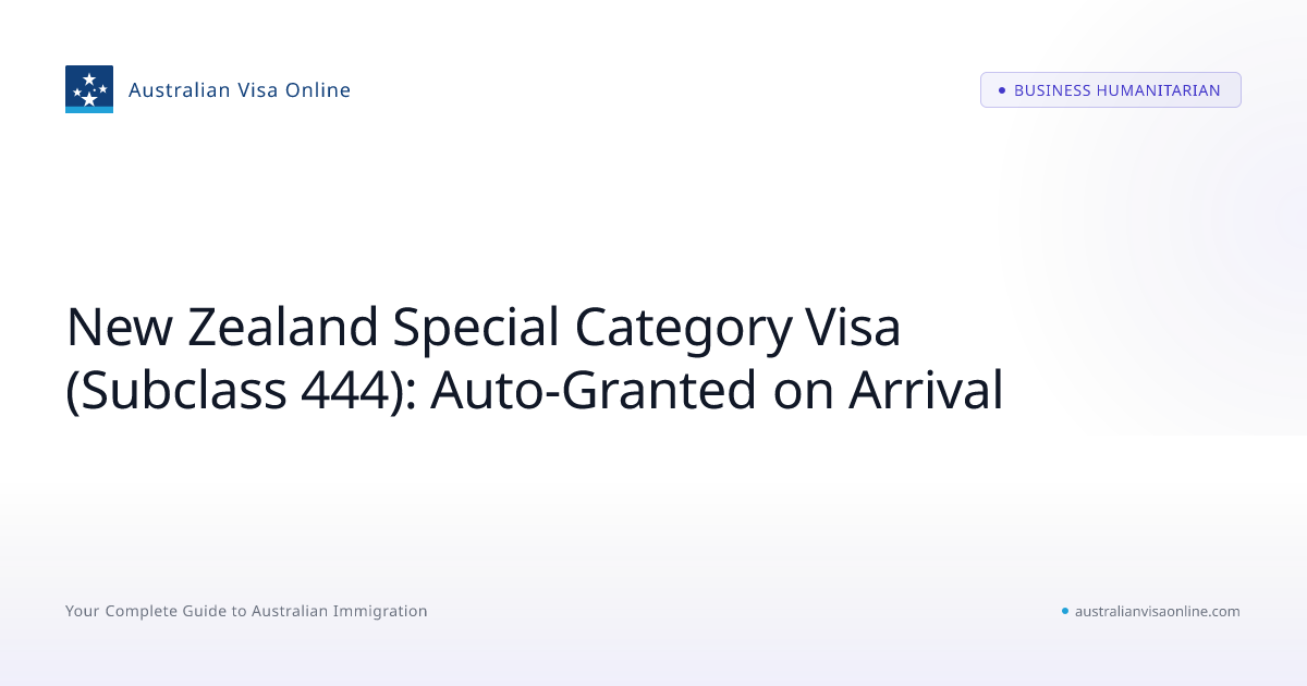 NZ Special Category Visa 444 Explained