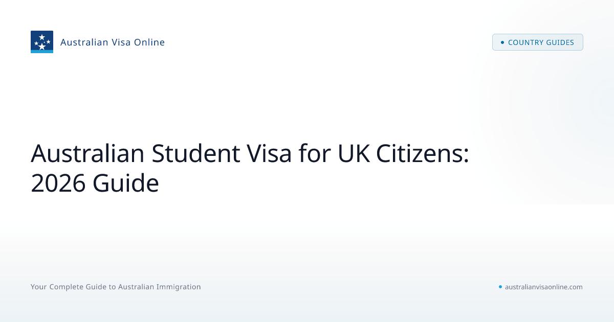 Australian Student Visa for UK Citizens 2026: Subclass 500 Guide