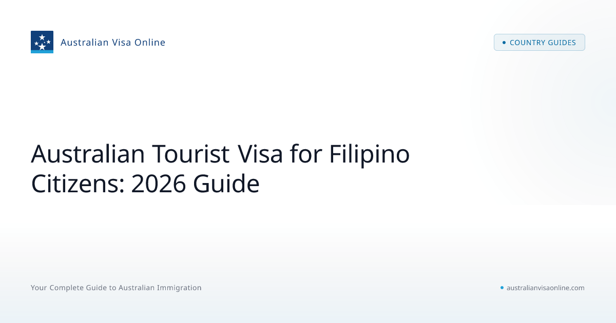Australian Tourist Visa for Filipino Citizens 2026: Subclass 600 Guide