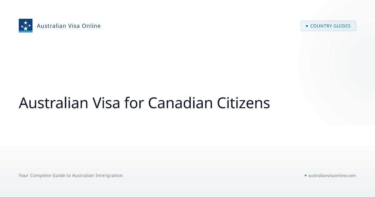 Australian Visa for Canadian Citizens 2026