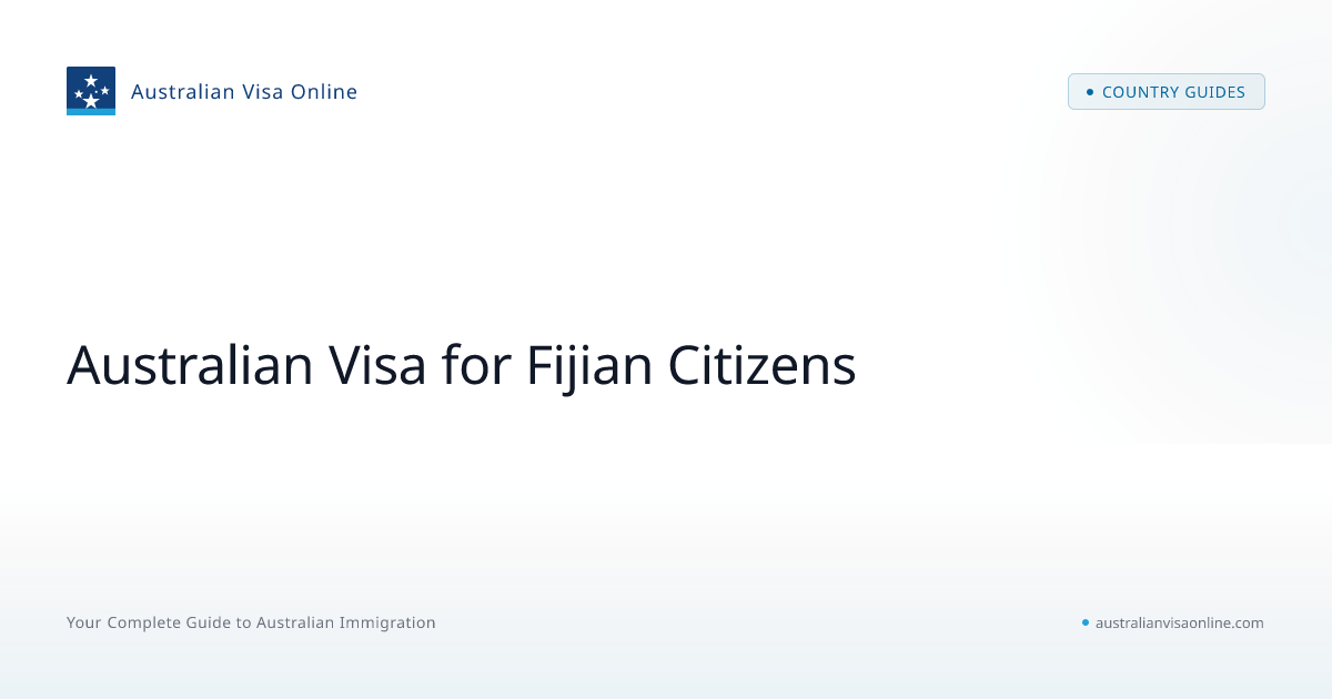 Australian Visa for Fijian Citizens 2026