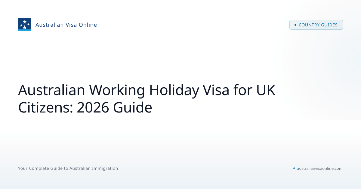 Australian Working Holiday Visa for UK Citizens 2026: Subclass 417 Guide