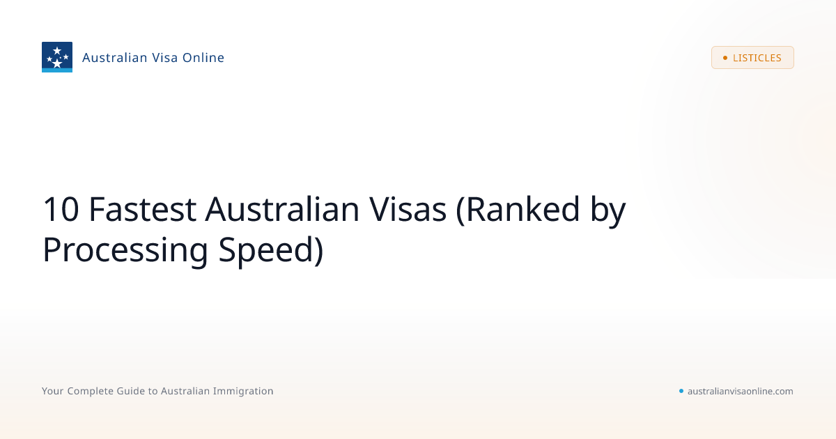 10 Fastest Australian Visas by Processing Time in 2026