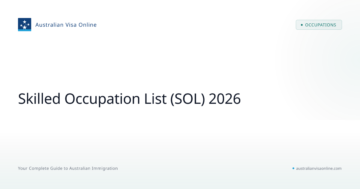 Australia Skilled Occupation List (SOL) 2026 — MLTSSL, STSOL, ROL, CSOL ...
