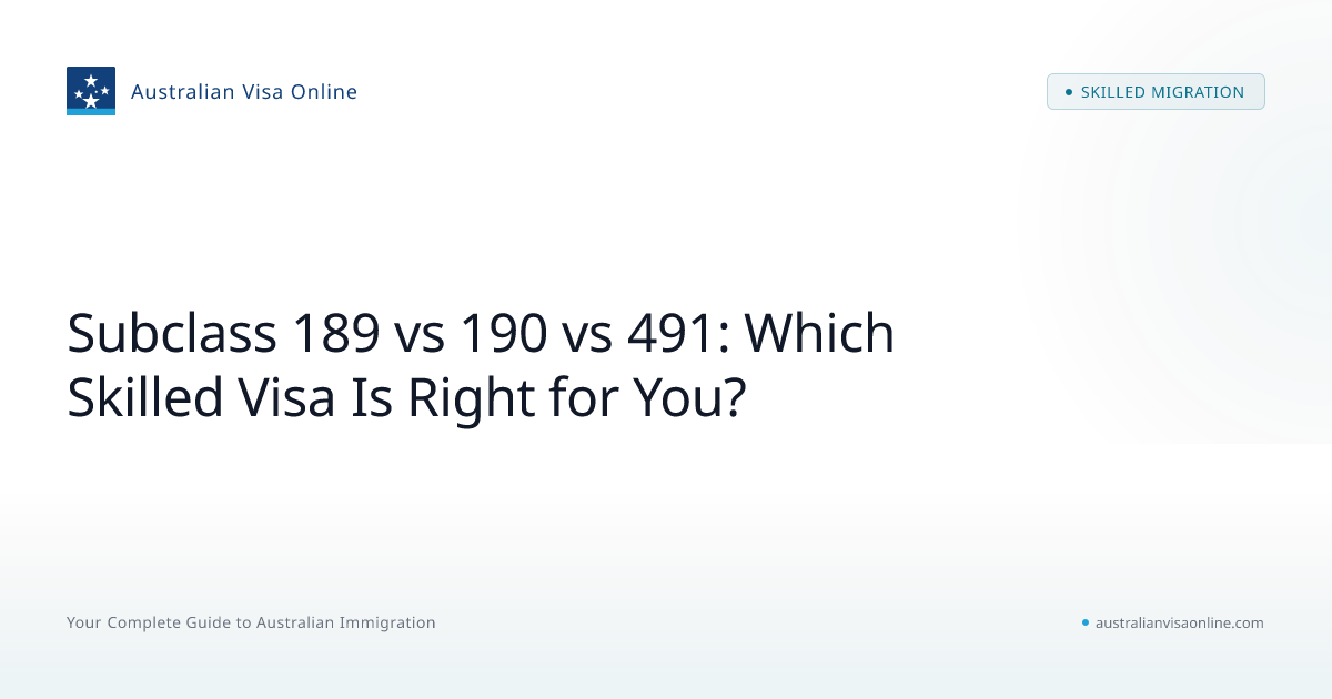 189 vs 190 vs 491 Comparison Guide 2026