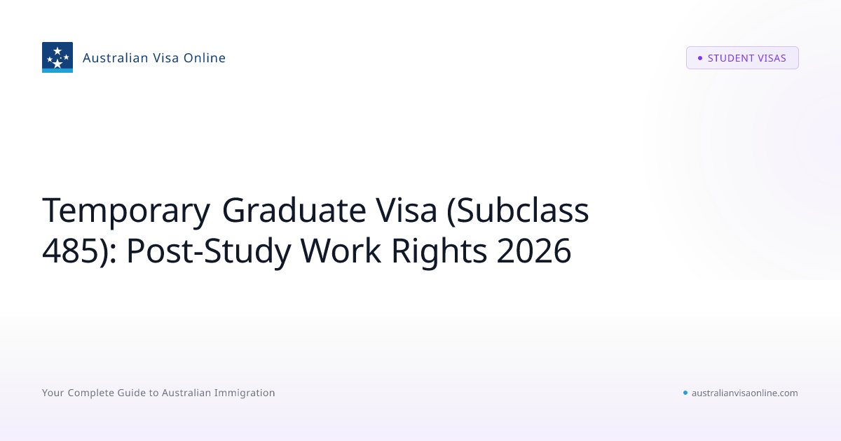 Temporary Graduate Visa Subclass 485 Guide 2026