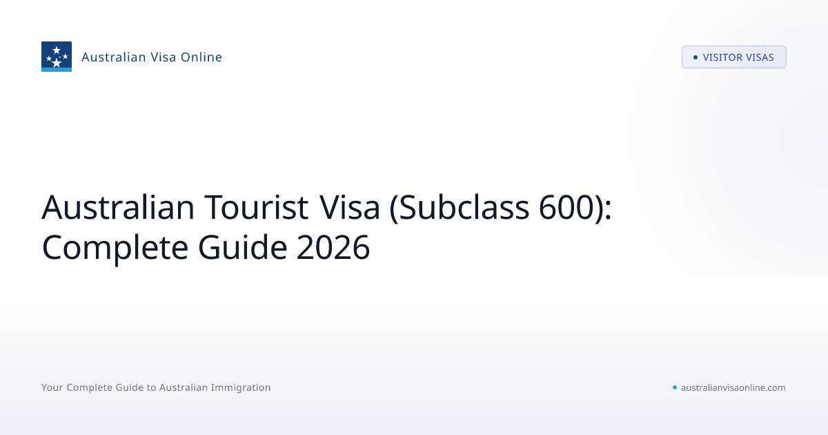 Australian Tourist Visa Subclass 600 Guide 2026