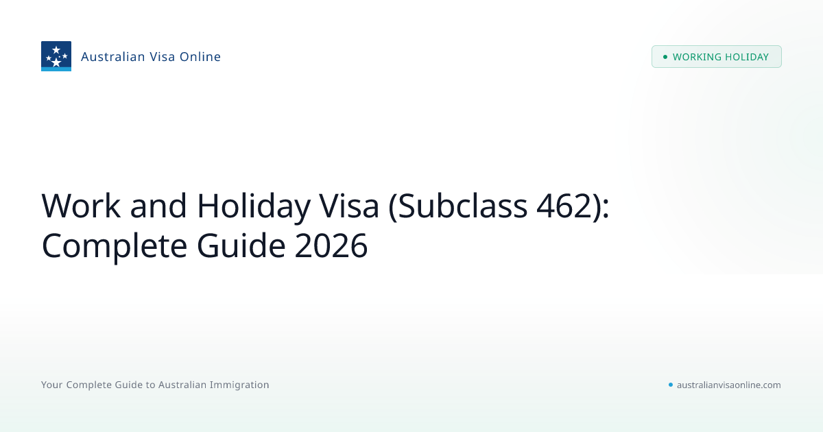 Work and Holiday Visa Subclass 462 Guide 2026