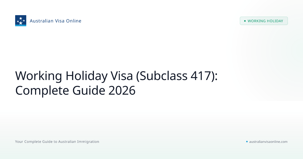 Working Holiday Visa Subclass 417 Guide 2026